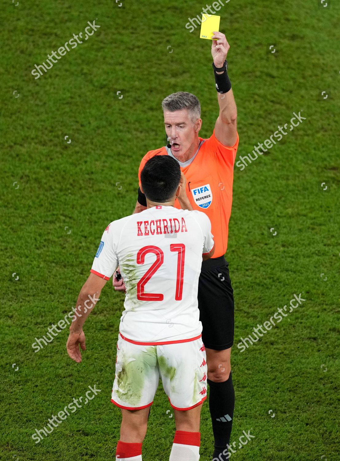 Referee Matthew Conger Shows Yellow Card Editorial Stock Photo - Stock ...