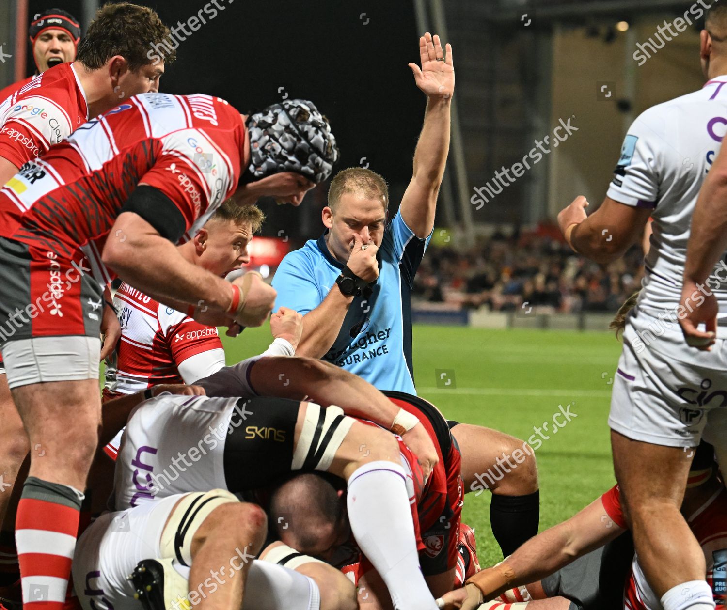 Referee Ian Tempest Signals Try Fraser Editorial Stock Photo - Stock ...