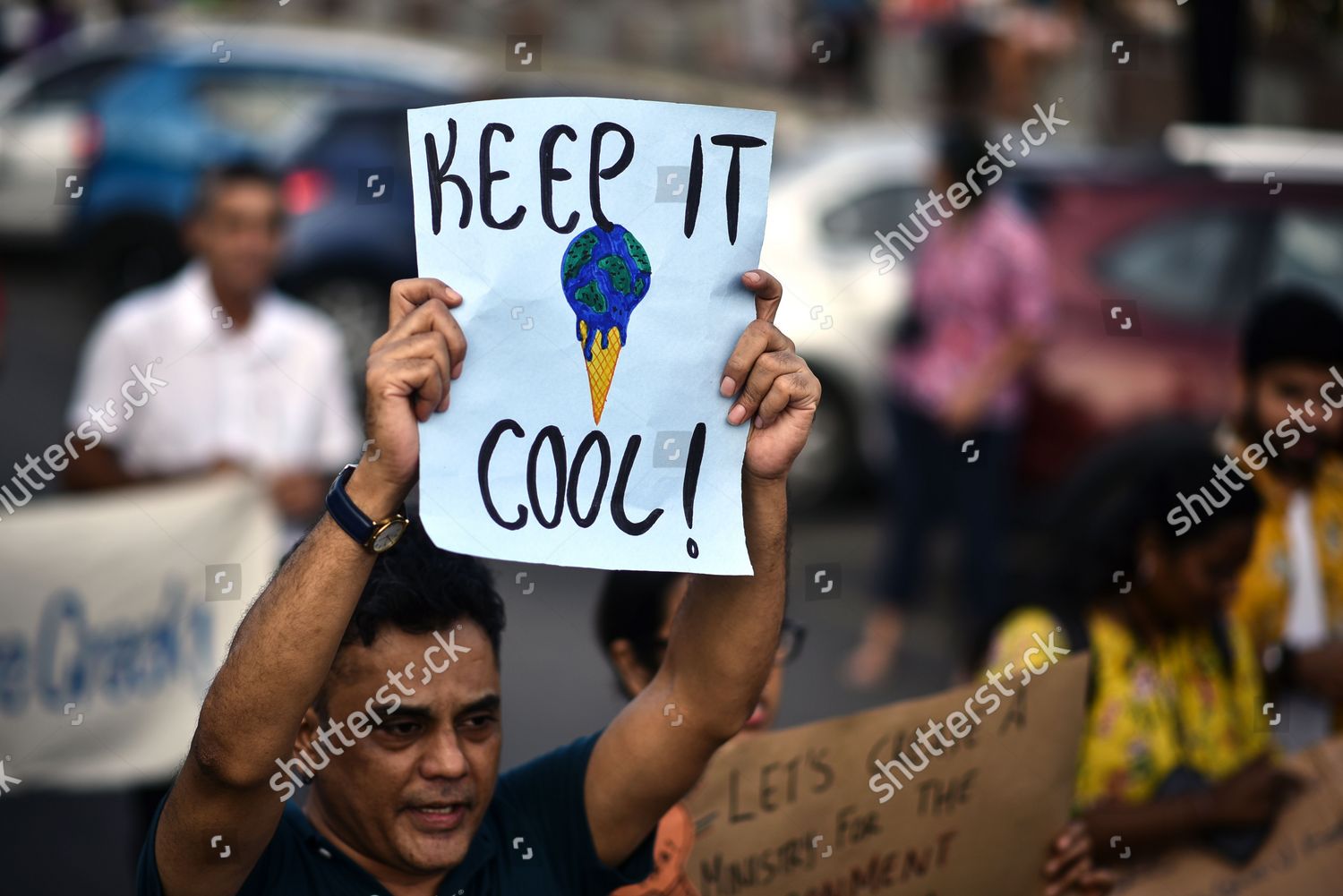 People Protest Placards Reading Slogans They Editorial Stock Photo ...