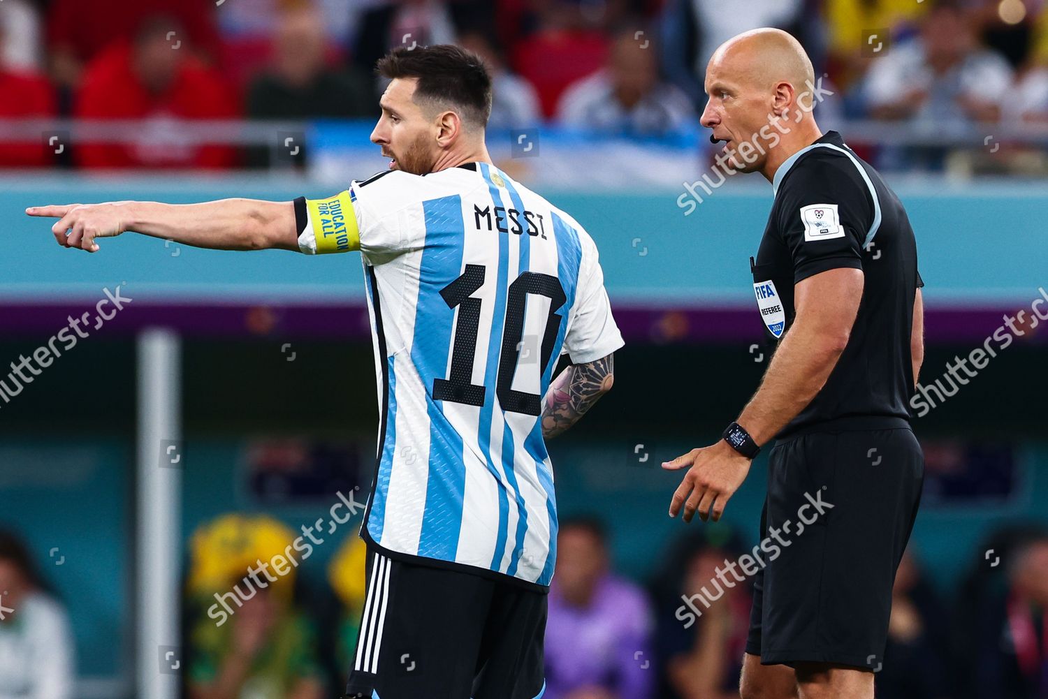 Lionel Messi Arg Szymon Marciniak Referee Editorial Stock Photo - Stock ...