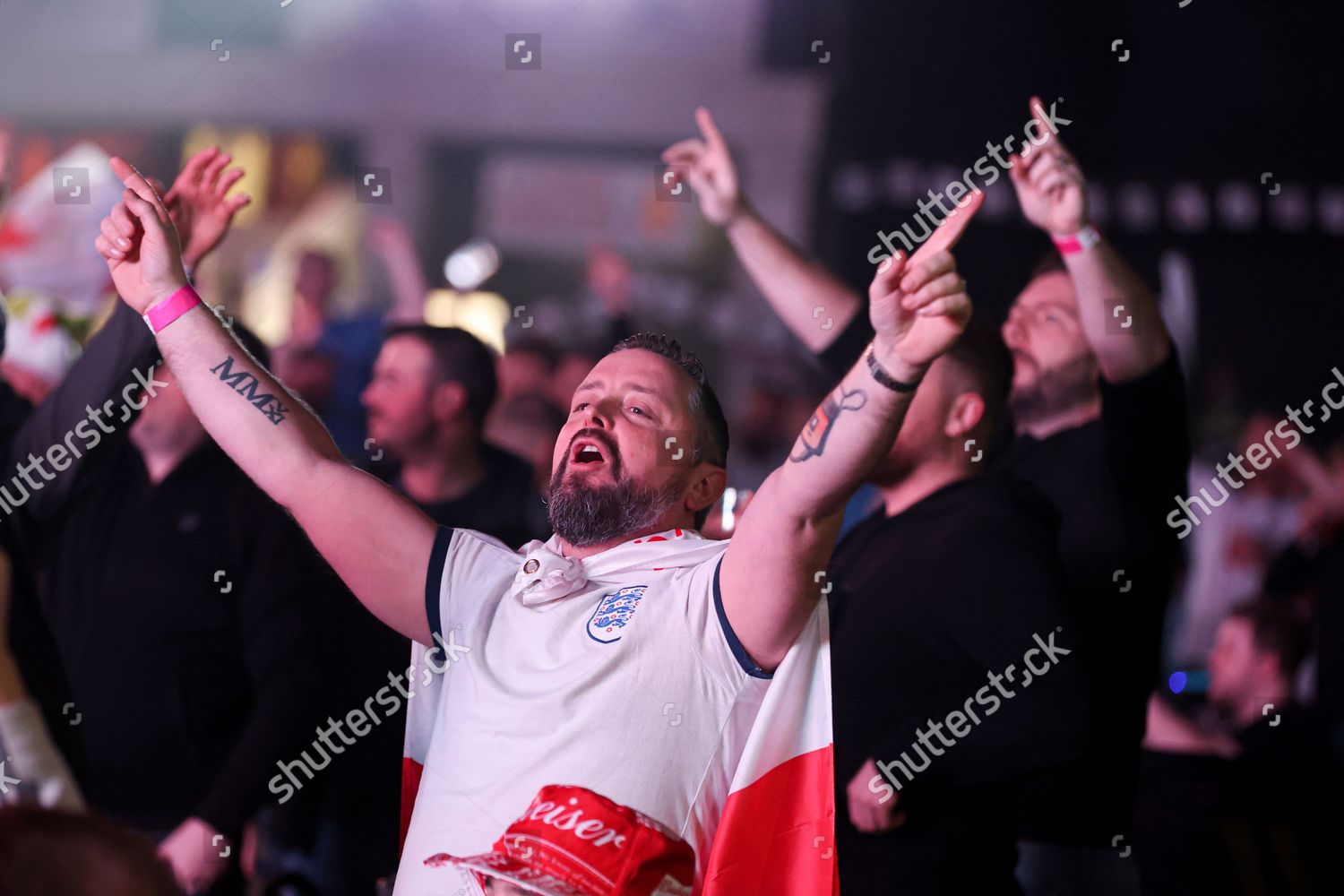 England Fans Sing National Anthems Editorial Stock Photo - Stock Image ...