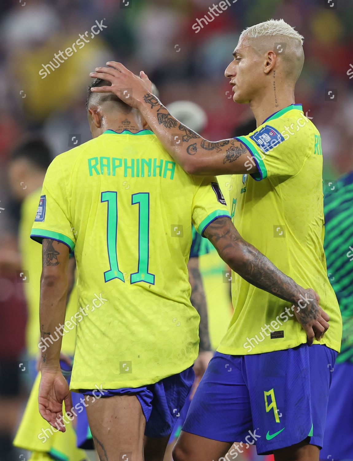 Raphinha L Richarlison Brazil Celebrate Winning Editorial Stock Photo ...