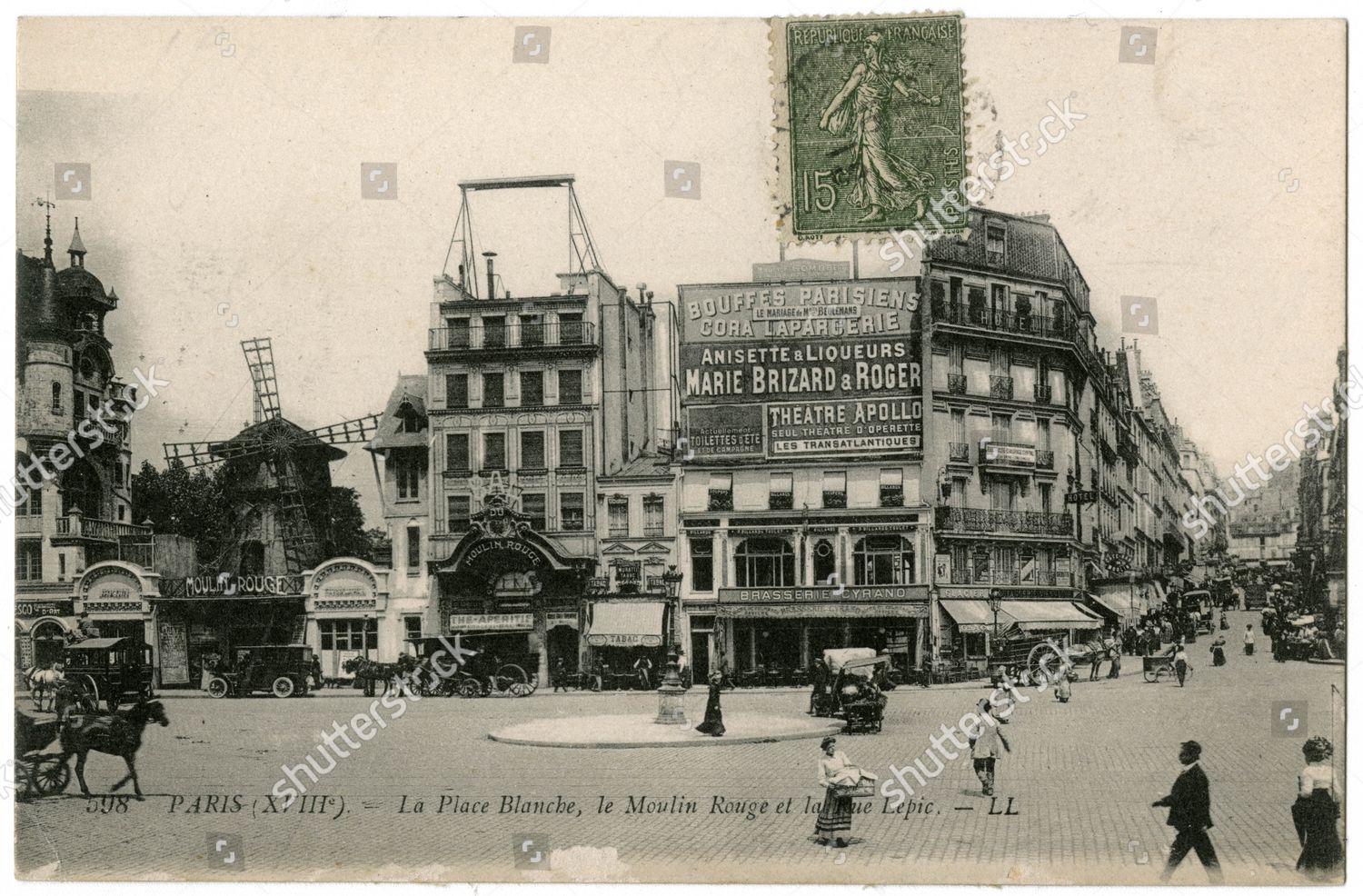 Daytime Scene Place Blanche Moulin Rouge Editorial Stock Photo - Stock ...