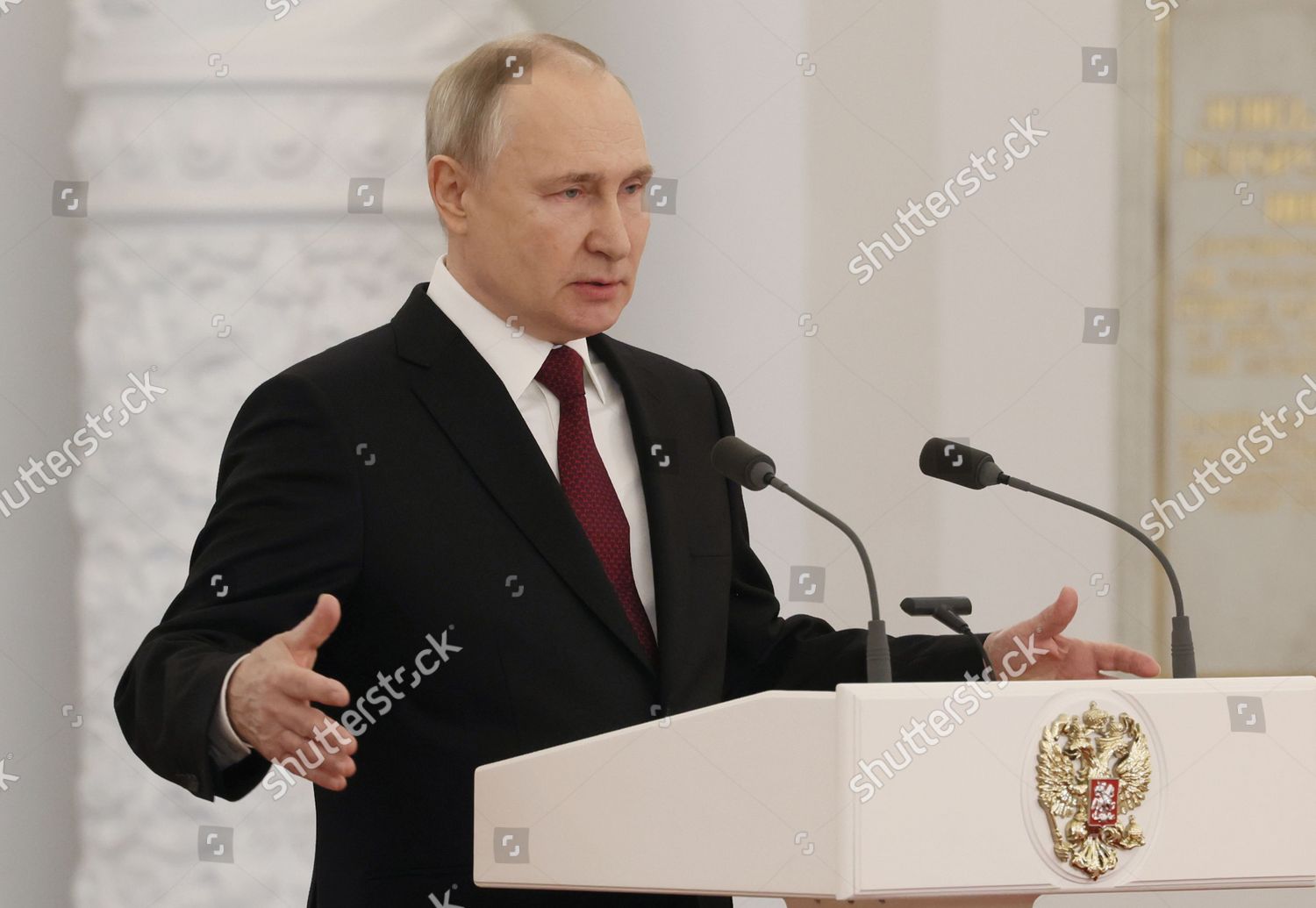 Russian President Vladimir Putin Delivers Speech Editorial Stock Photo ...