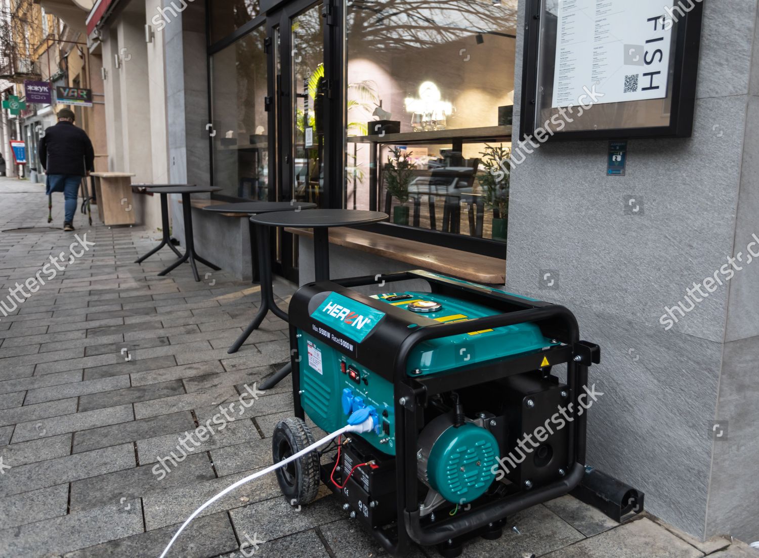 Power Generator Installed On Sidewalk Near Editorial Stock Photo ...