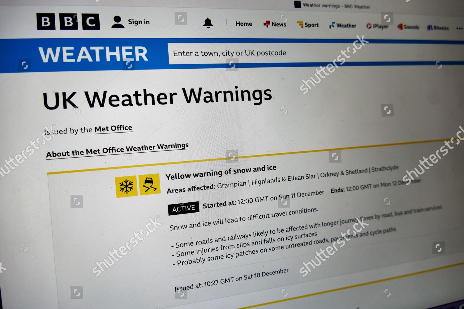 Official Bbc Weather Website Telling Users Editorial Stock Photo ...