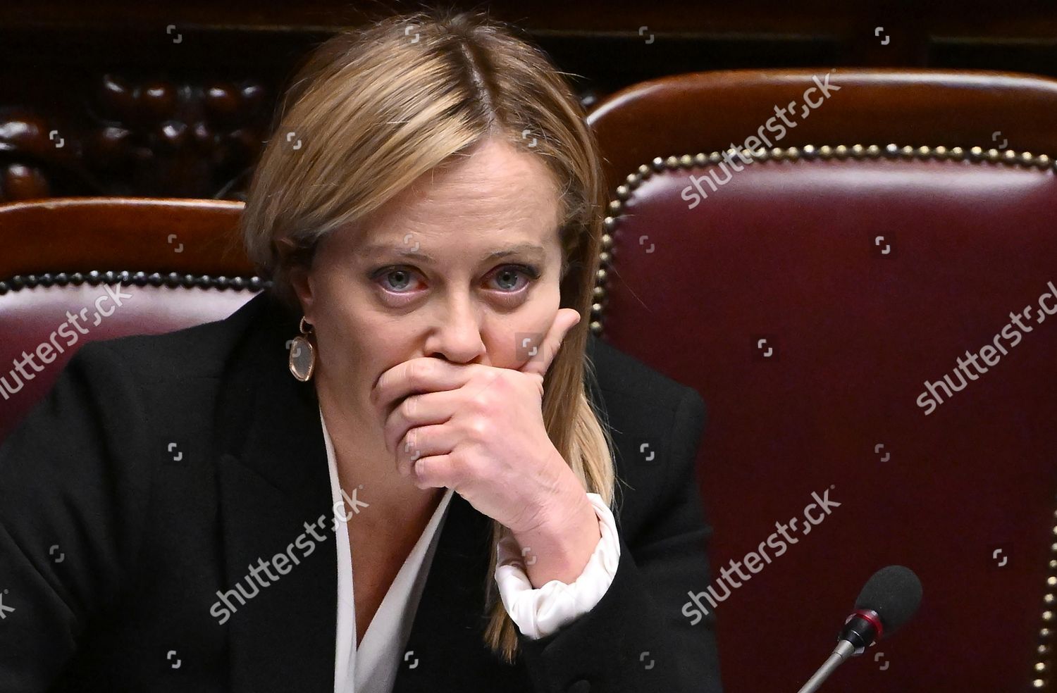Italian Prime Minister Giorgia Meloni Looks Editorial Stock Photo ...