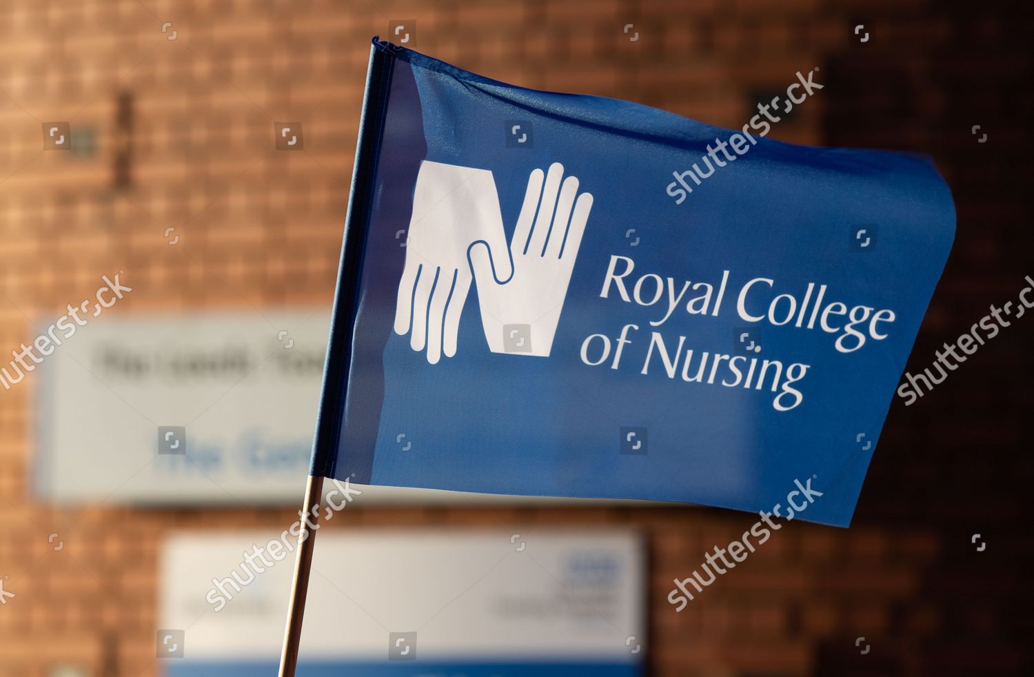 Royal College Nursing Flag Held High Editorial Stock Photo - Stock ...