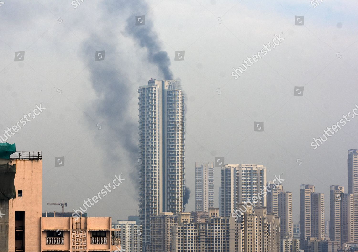 Smoke Comes Out Highrise Building After Editorial Stock Photo - Stock ...