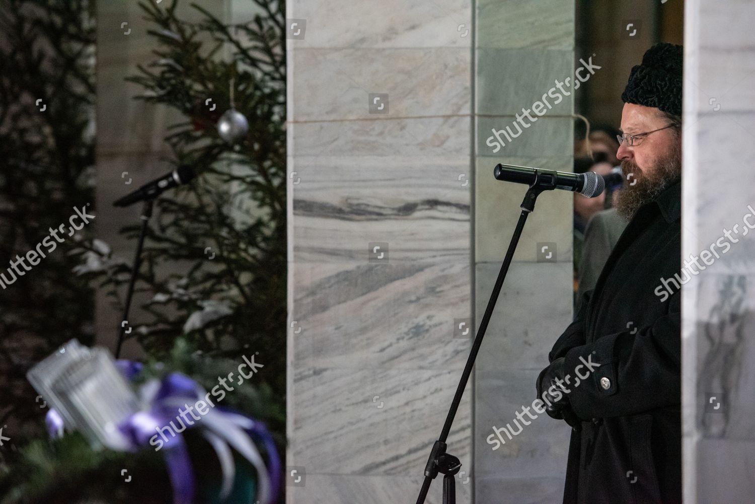 Rabbi Symcha Keller Speaks During Ceremony Editorial Stock Photo ...