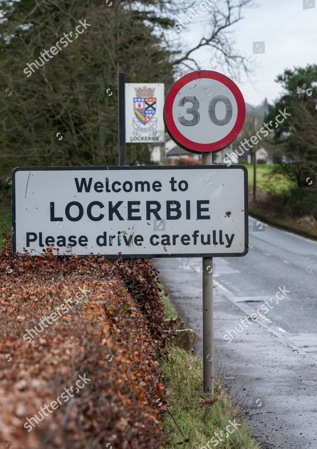 Town Limits Road Sign Town Lockerbie Editorial Stock Photo - Stock ...