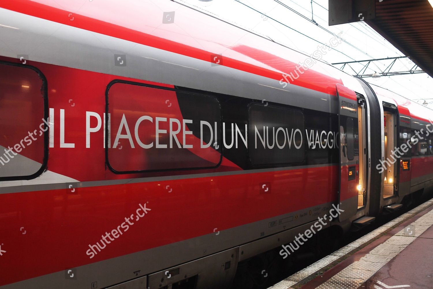 Frecciarossa Trenitalia Italian Highspeed Train Departing Editorial ...