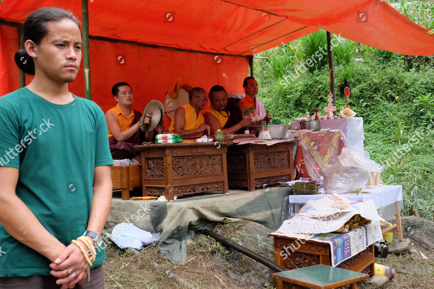 Buddhist Cremation Ceremony Village Singhik North Editorial Stock Photo ...