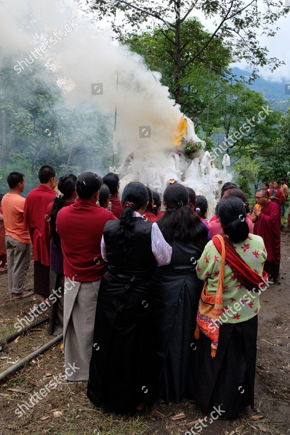Buddhist Cremation Ceremony Village Singhik North Editorial Stock Photo ...