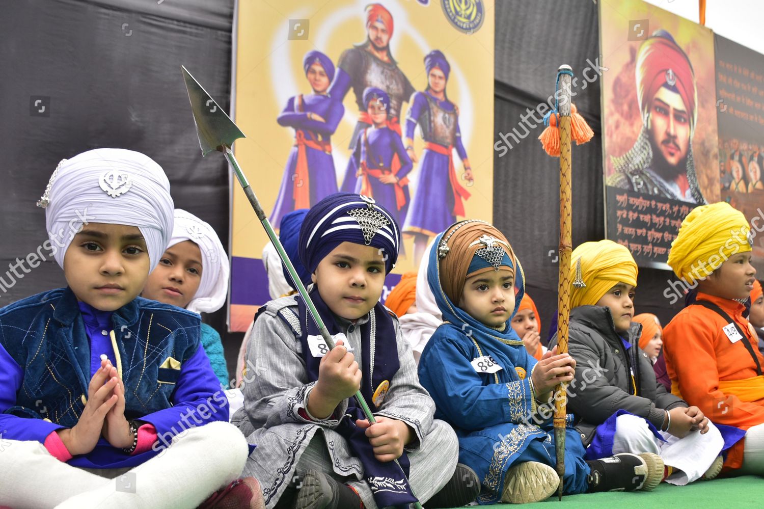 Children Participate During Turban Tying Competition Editorial Stock ...