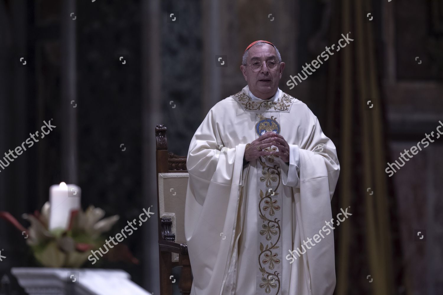 Cardinal Angelo De Donatis Celebrates Mass Editorial Stock Photo ...