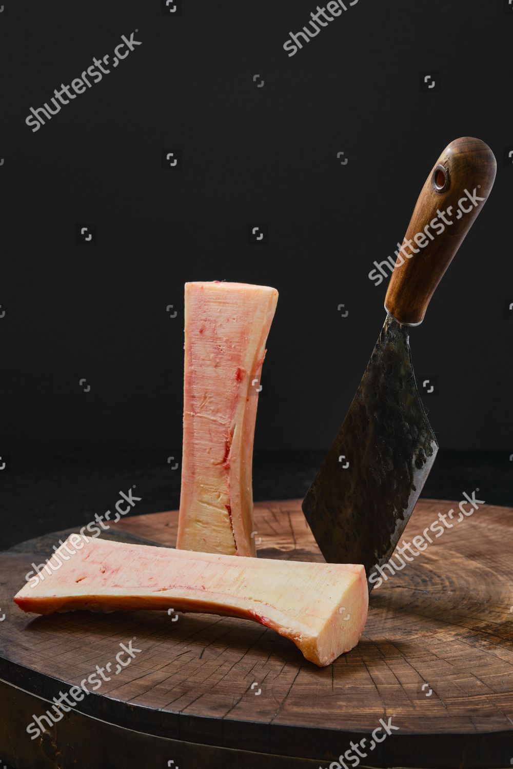 Large Beef Bone Marrow Chopped Cleaver Editorial Stock Photo - Stock ...