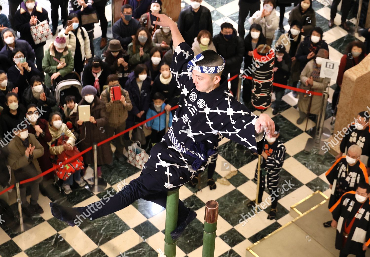 Dressed Traditional Japanese Fire Fighters Uniform Editorial Stock ...