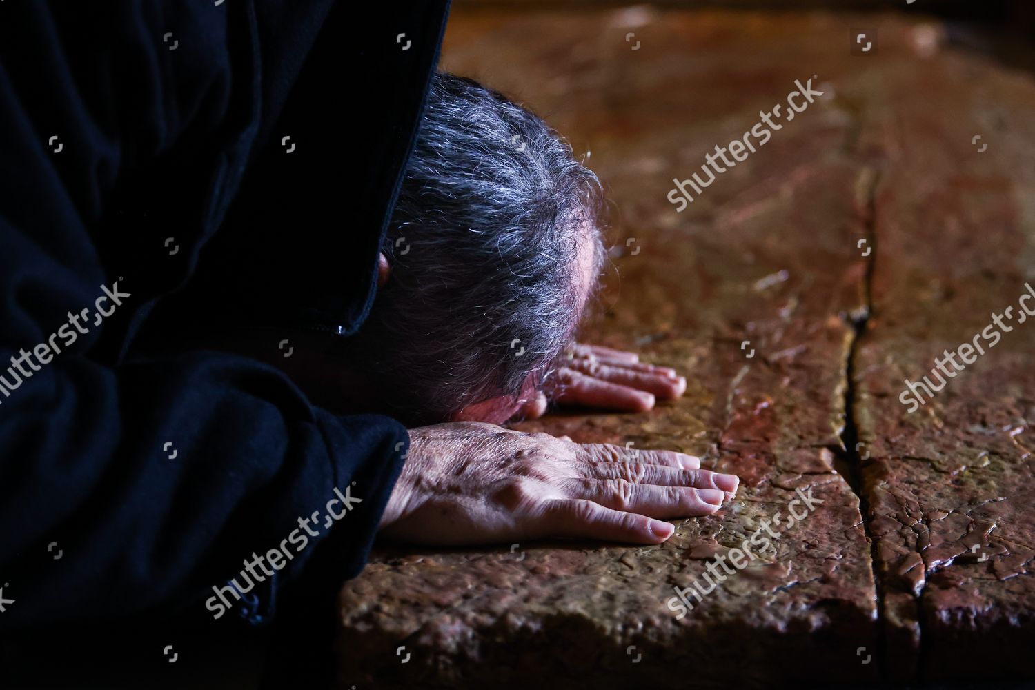 Man Prays By Stone Anointing Stone Editorial Stock Photo - Stock Image ...