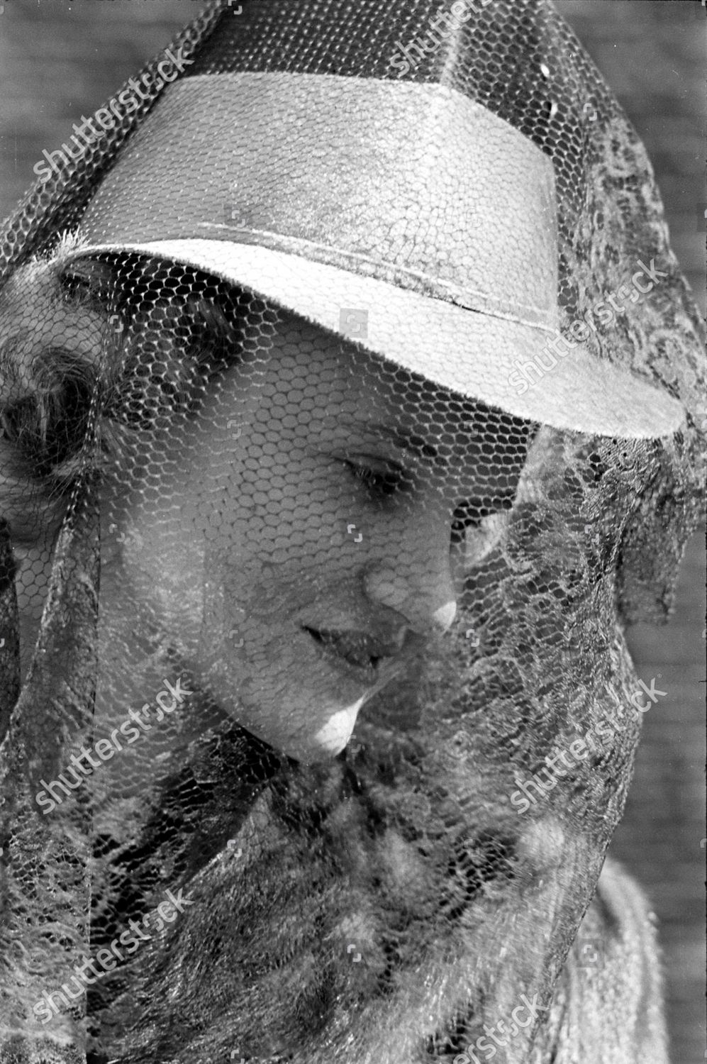 Professional Model Wearing Veiled Hat Designed Editorial Stock Photo ...
