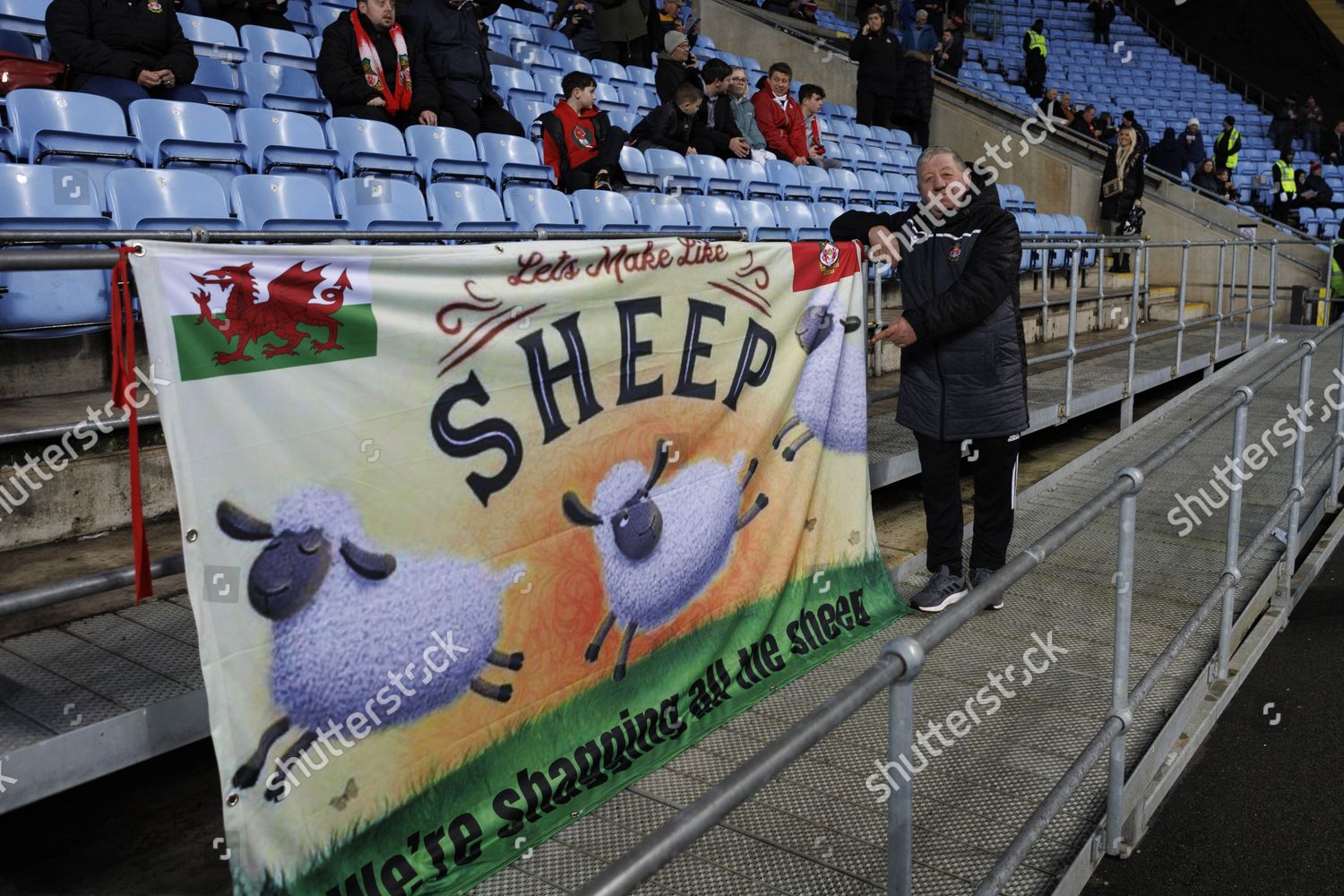 Wrexham Afc Fans Put Flags Supporting Editorial Stock Photo - Stock ...