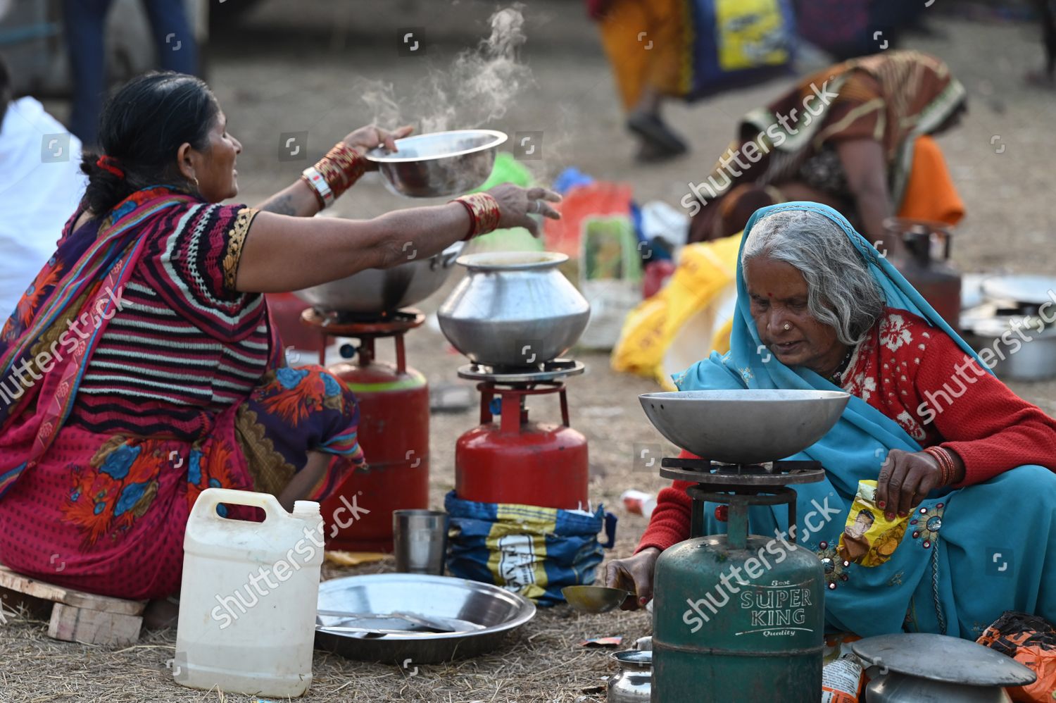 Pilgrims Cooking Food Babughat Transit Camp Editorial Stock Photo ...