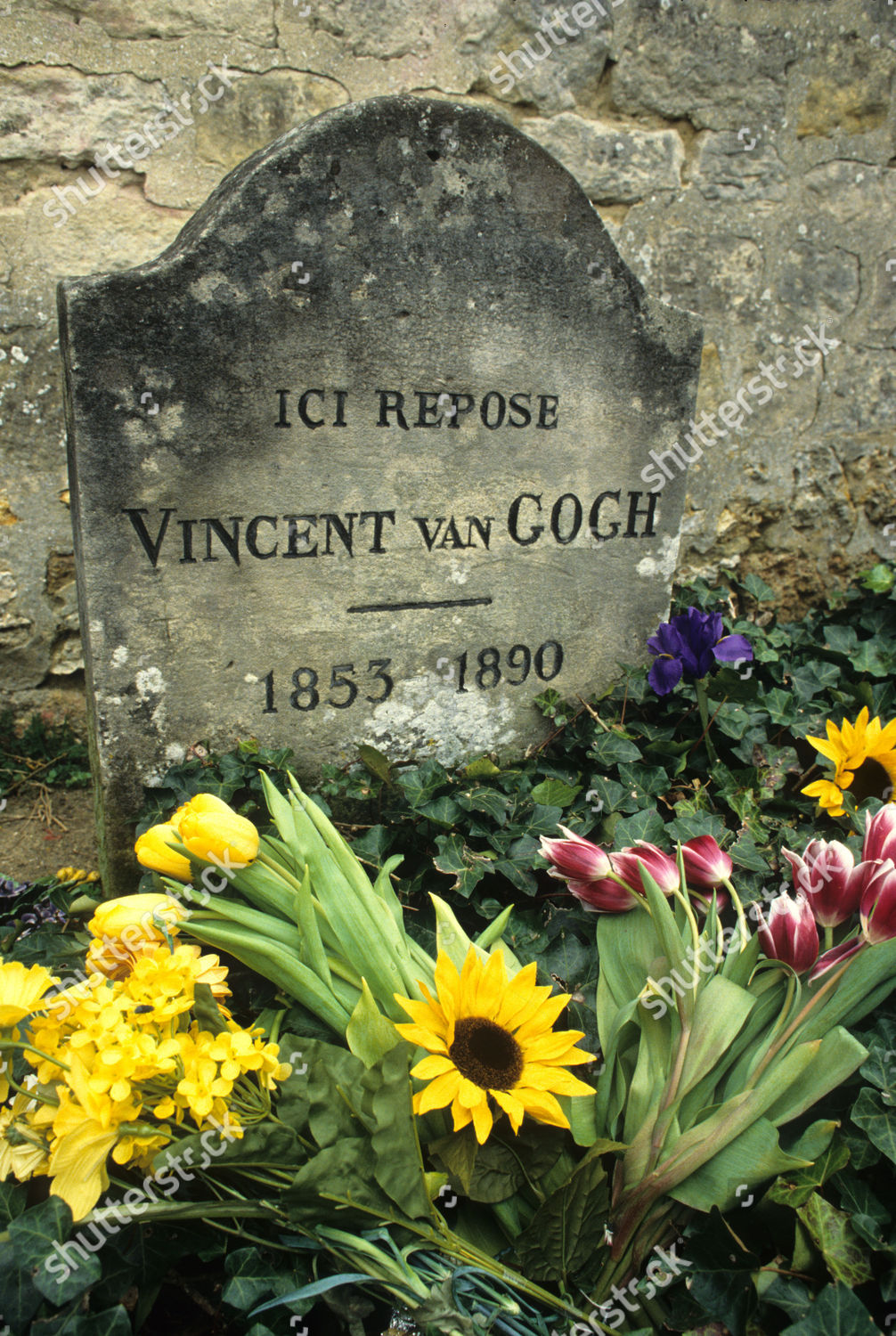 Grave Vincent Van Gogh Flowers France Editorial Stock Photo - Stock Image | Shutterstock