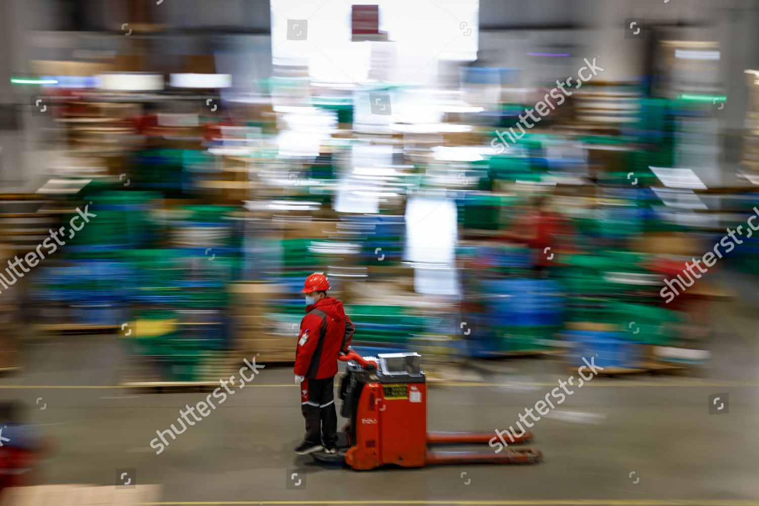 Worker Inside Jd Logistics Warehouse During Editorial Stock Photo ...