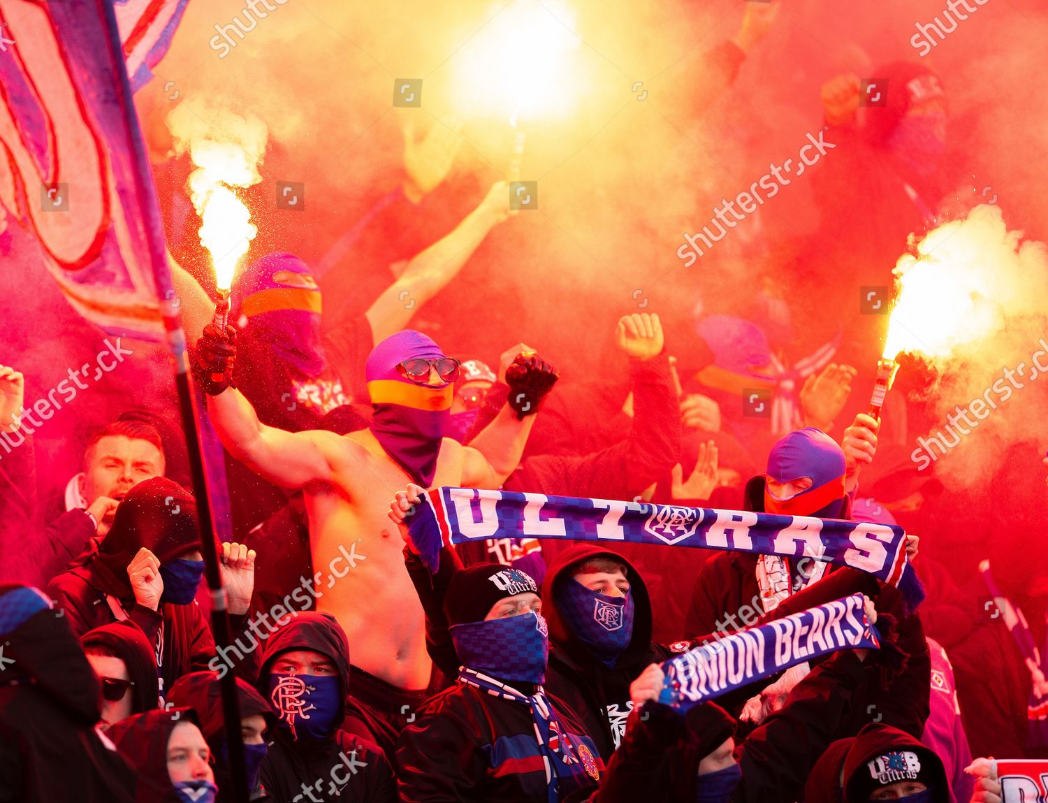 Rangers Fans Flares Hampden Park Glasgow Editorial Stock Photo - Stock ...