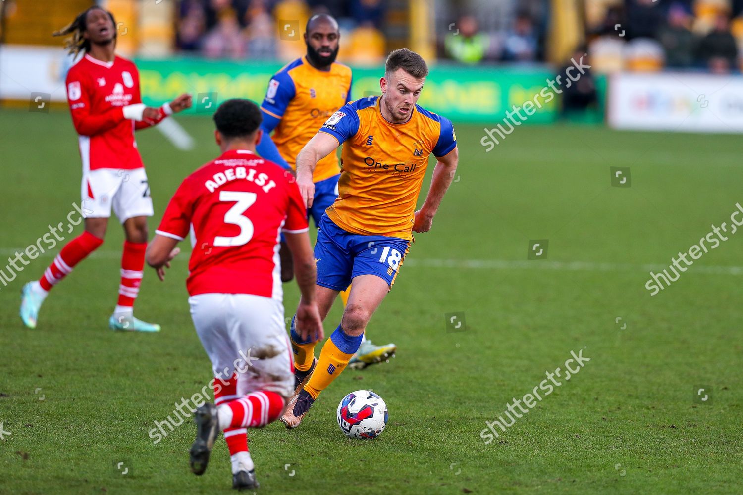 Rhys Oates Mansfield Town Dribbles Through Editorial Stock Photo ...