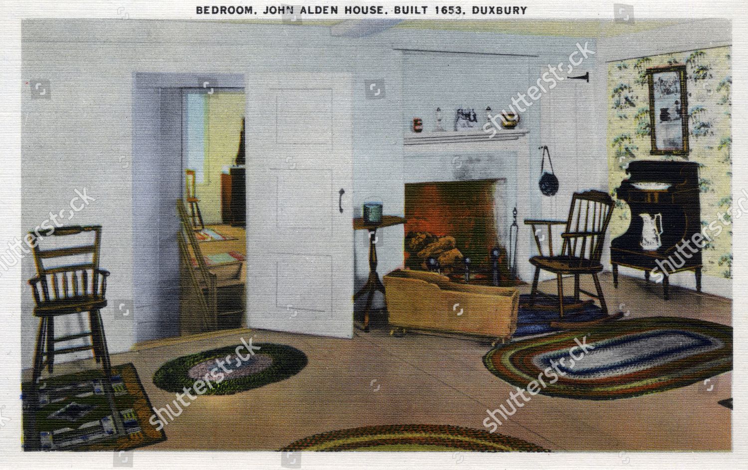 Bedroom John Alden House Built 1653 Editorial Stock Photo - Stock Image ...