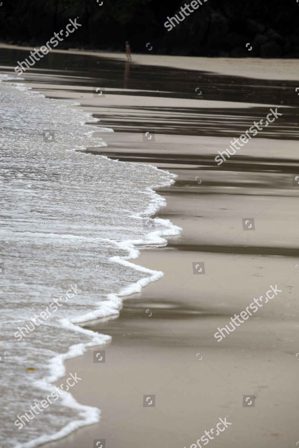 Sandy Beach Scene Waves Sea Leaving Editorial Stock Photo - Stock Image ...