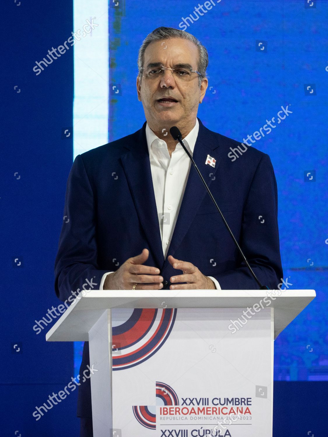 President Dominican Republic Luis Abinader Delivers Editorial Stock ...