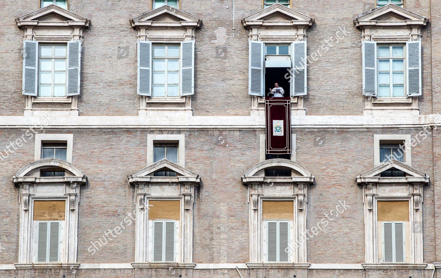 Pope Francis Stands Window His Rooms Editorial Stock Photo - Stock ...