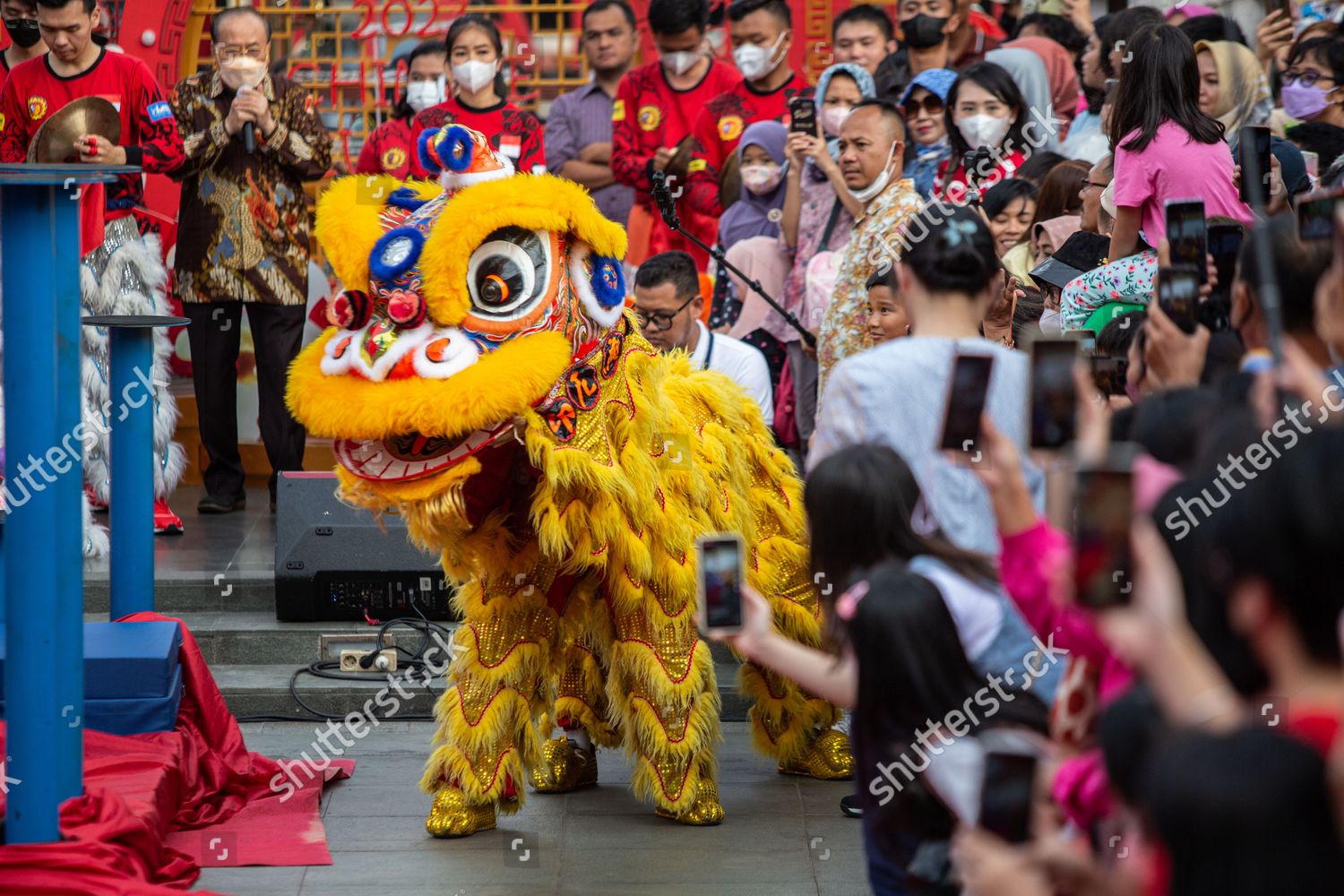 Traditional Lion Dance Performed During Chinese Editorial Stock Photo ...