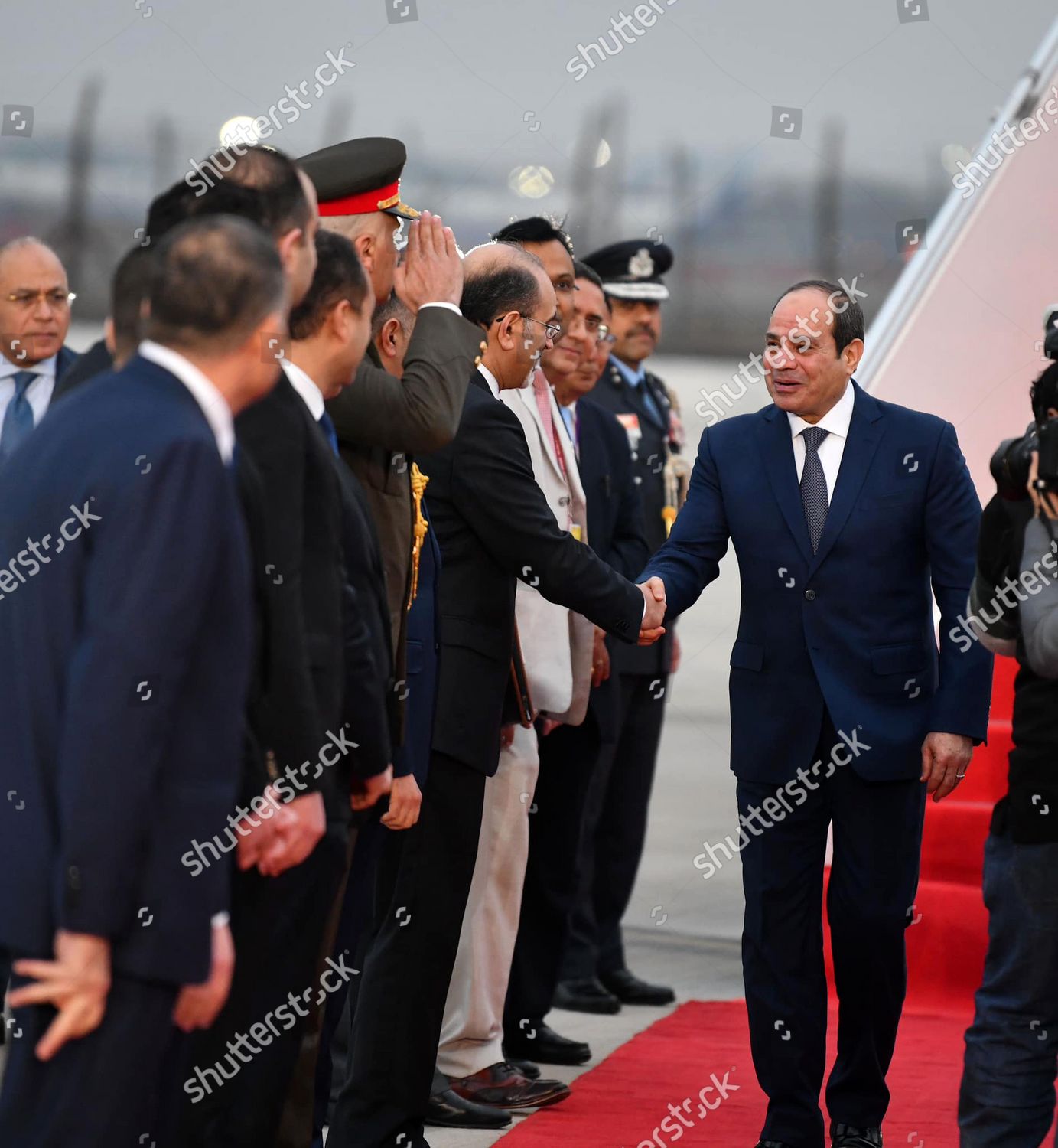 Egyptian President Abdel Fattah Elsisi Arrives Editorial Stock Photo ...