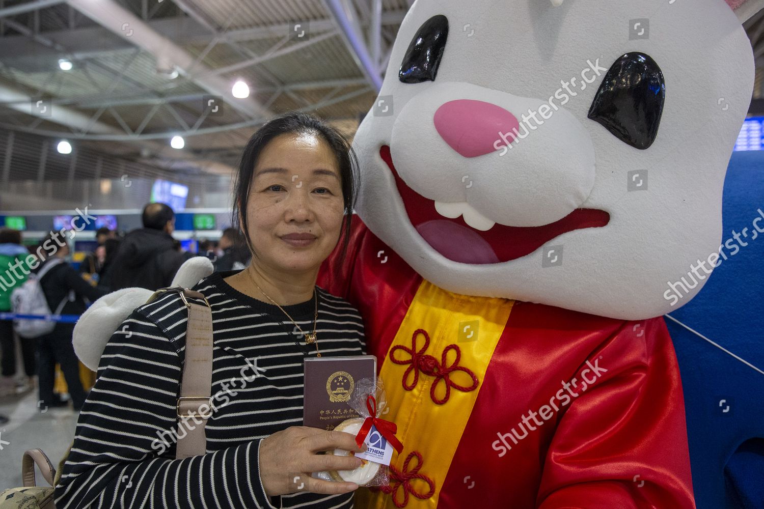 Passenger Poses Photo Staff Rabbit Costume Editorial Stock Photo ...
