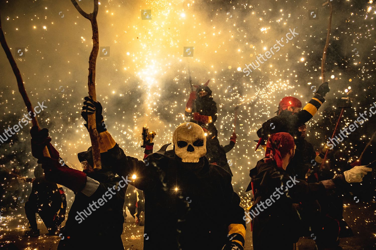 Fire Runners Devil Costumes Dance Traditional Editorial Stock Photo ...