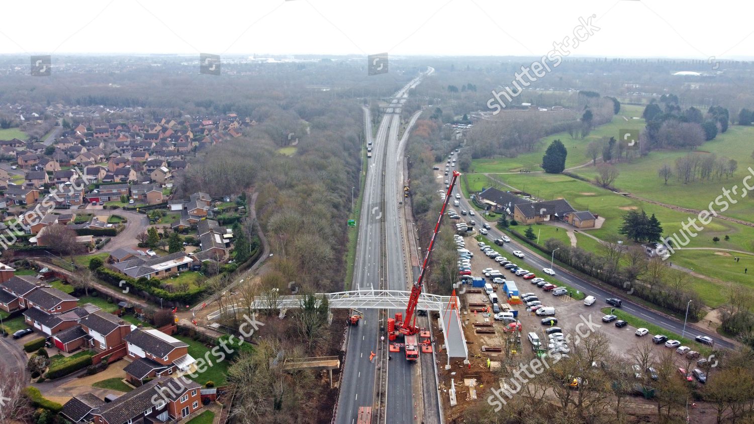 Footbridge Over A1260 Nene Parkway Near Editorial Stock Photo - Stock Image | Shutterstock