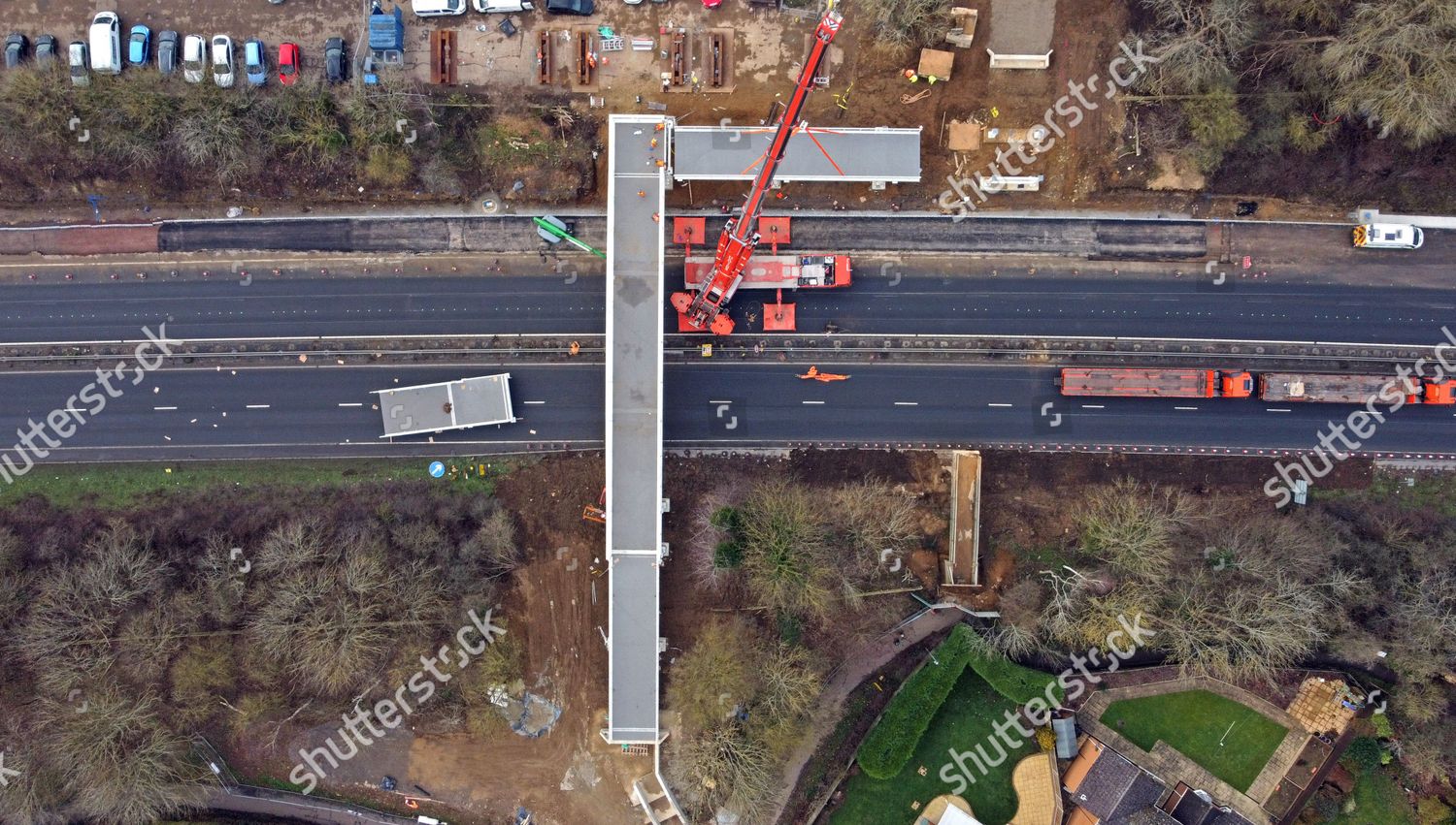 Footbridge Over A1260 Nene Parkway Near Editorial Stock Photo - Stock Image | Shutterstock
