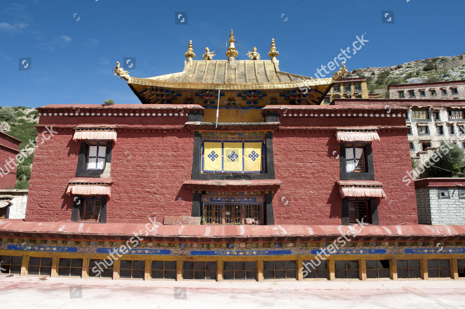 Tibetan Buddhism Ganden Monastery Large Monastery Editorial Stock Photo ...