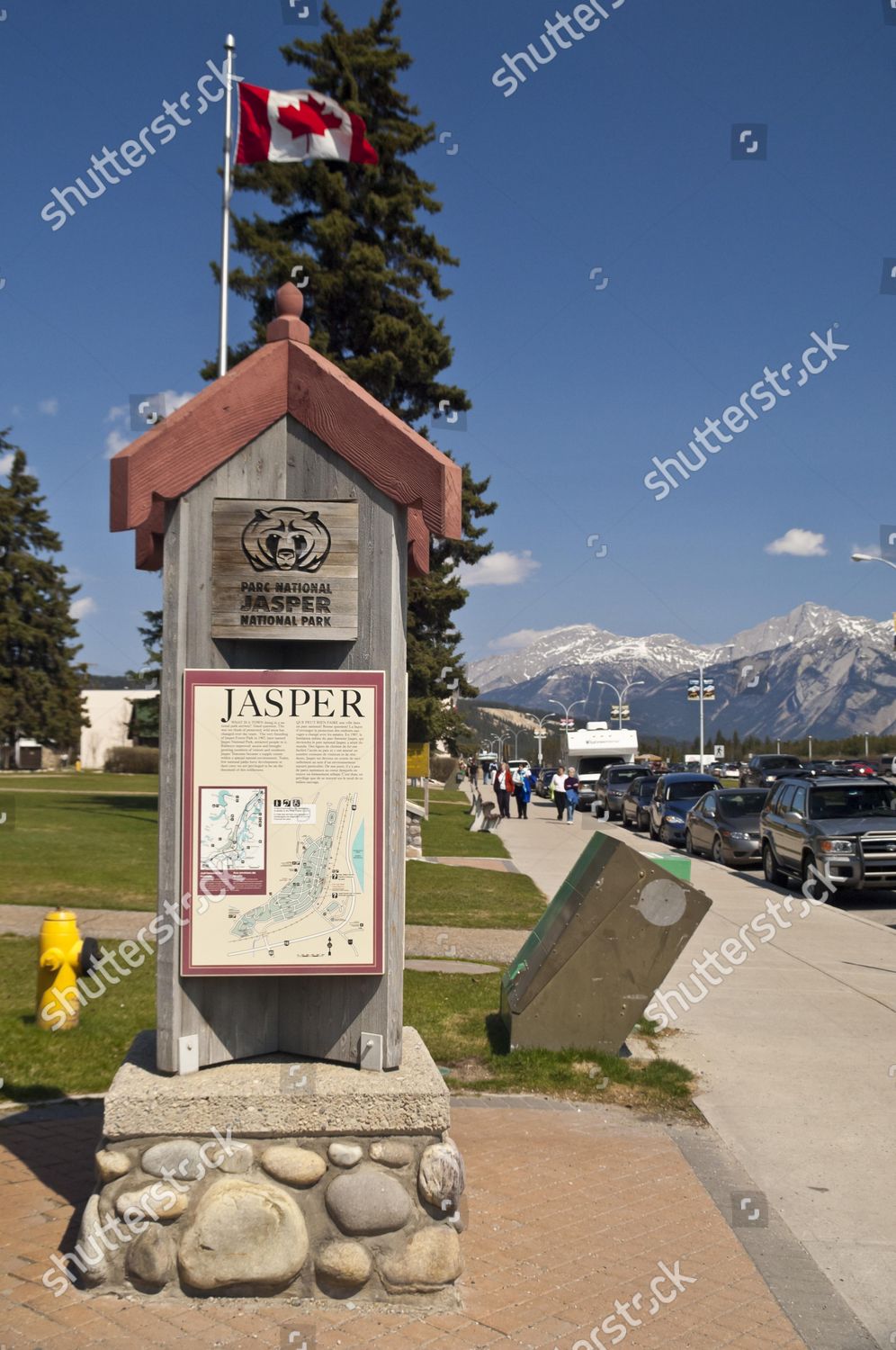Jasper National Park Information Sign Map Editorial Stock Photo - Stock ...