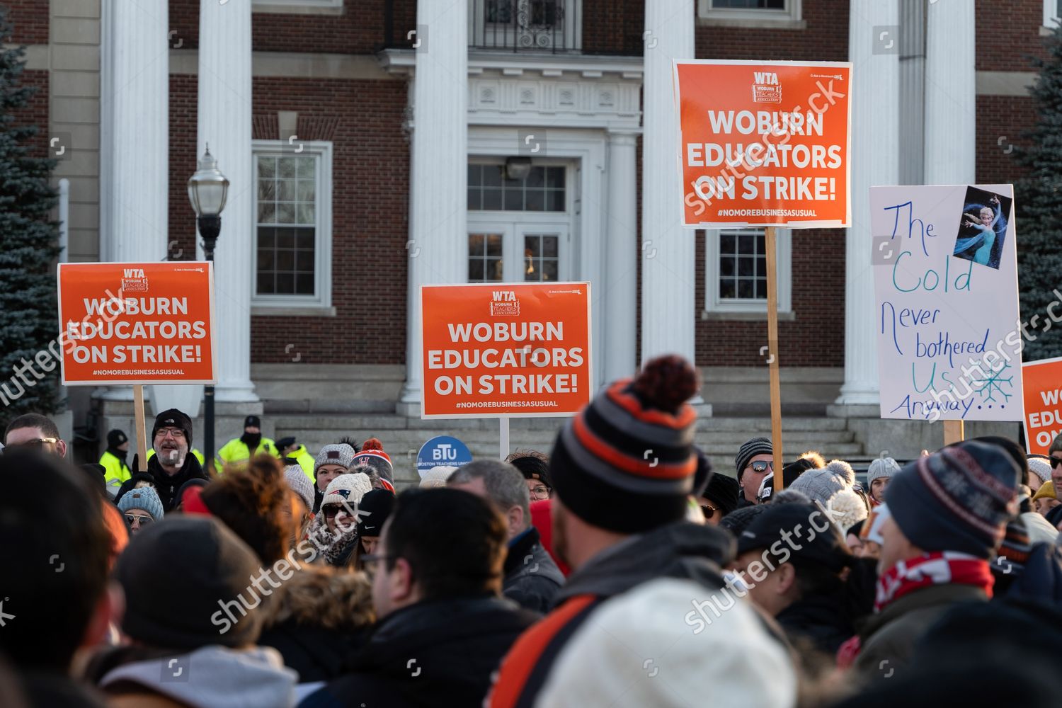 Educators Hold Signs Front City Hall Editorial Stock Photo - Stock ...