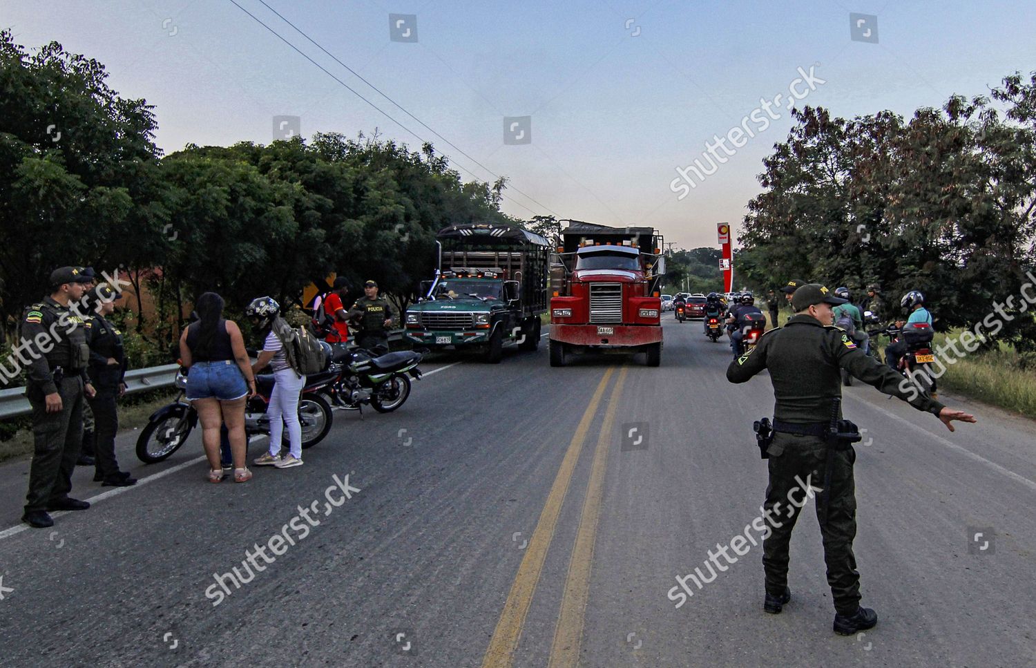 Colombian Police Officers Carry Out Security Editorial Stock Photo ...