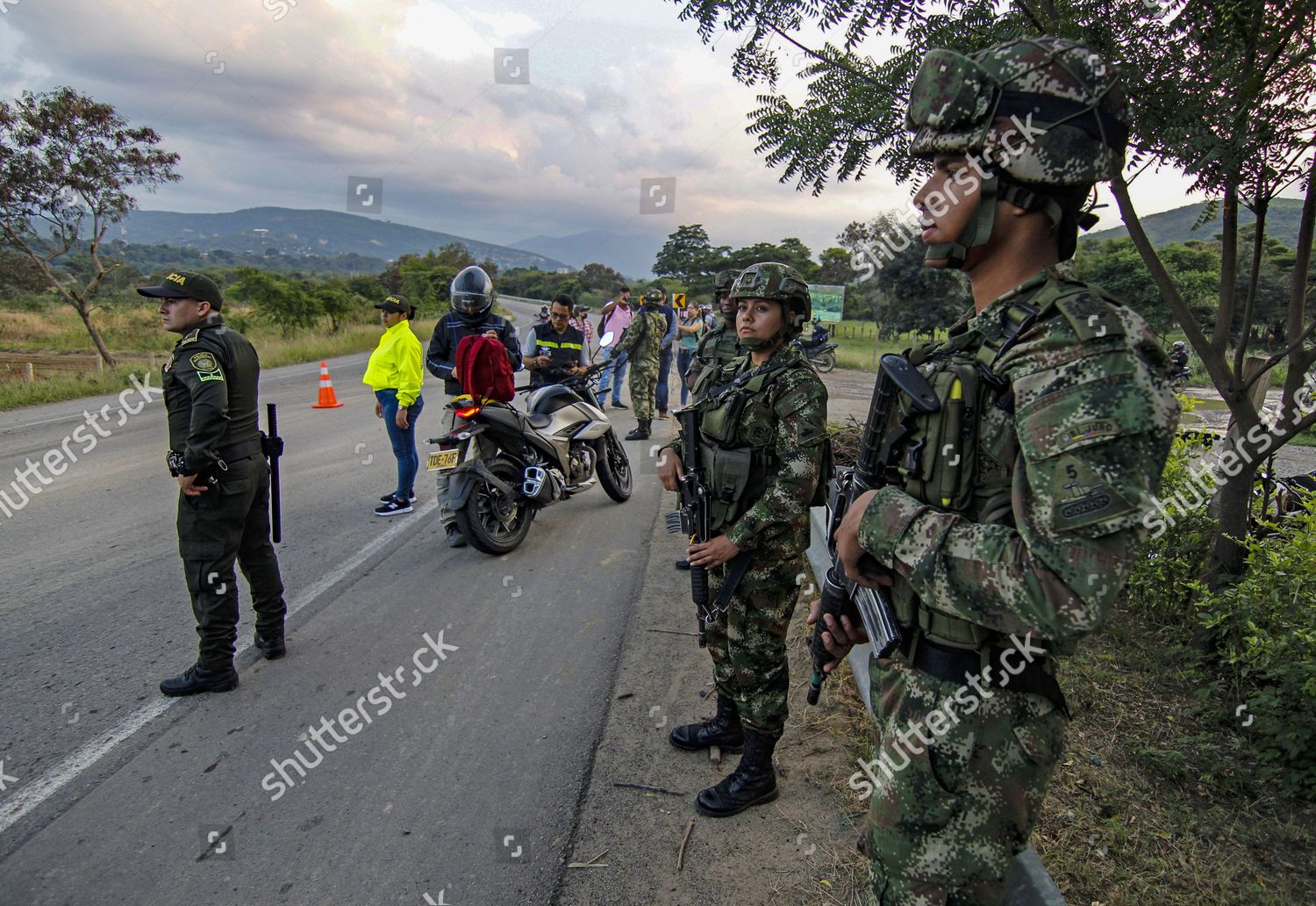 Colombian Police Officers Carry Out Security Editorial Stock Photo ...