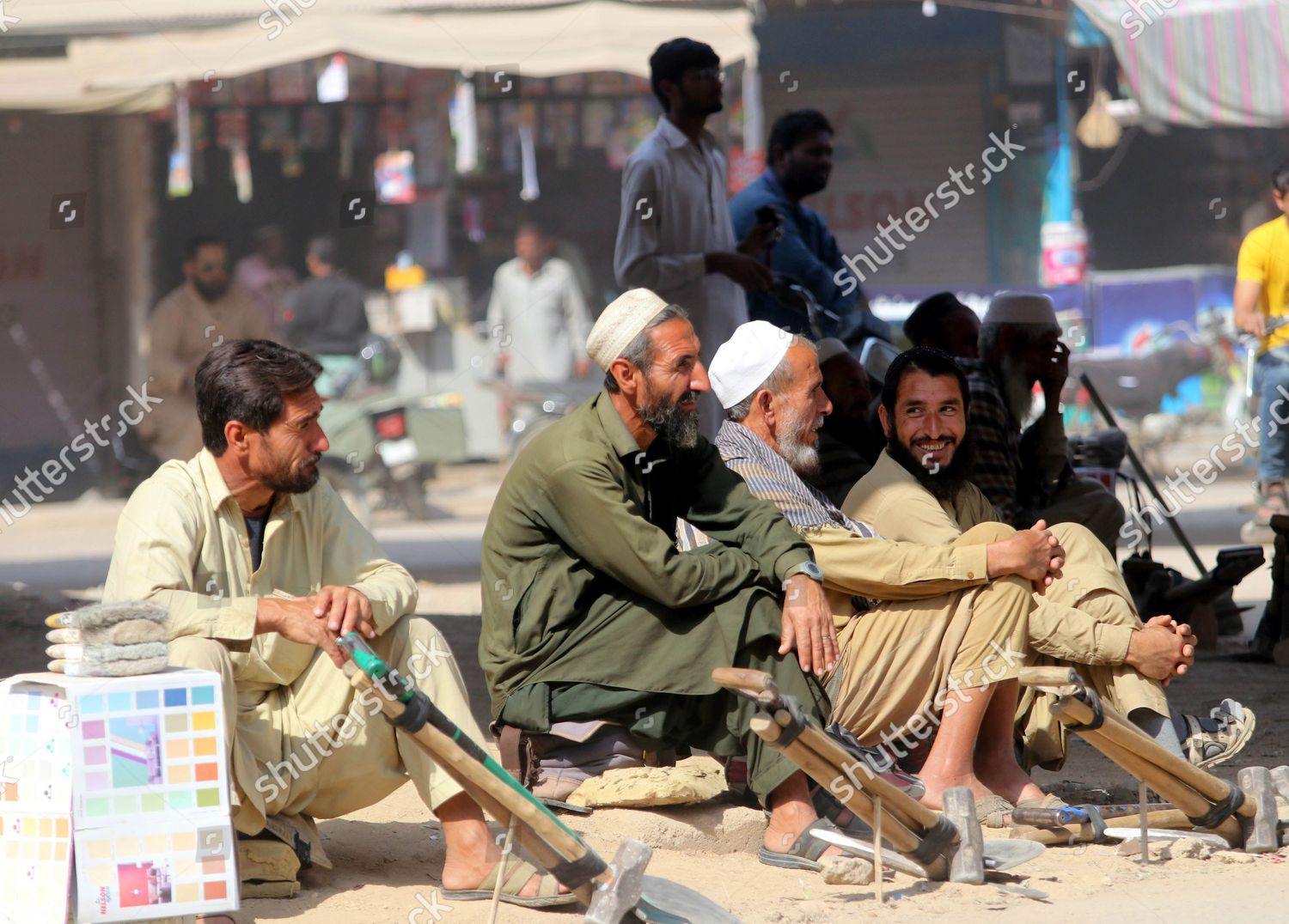 Pakistani Laborers Who Work On Daily Editorial Stock Photo - Stock ...