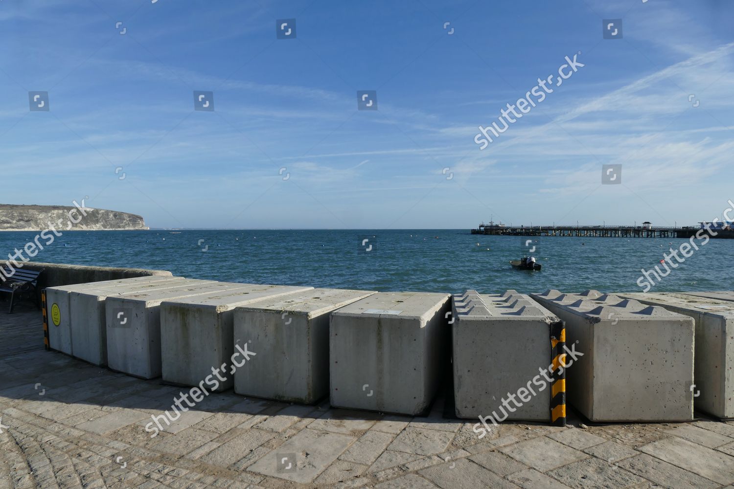 Temporary Wave Barriers Installed Along Seafront Editorial Stock Photo ...