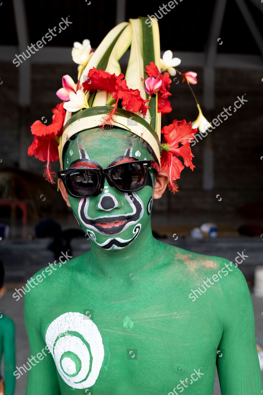 Man Body Painted Poses Photo During Editorial Stock Photo - Stock Image ...