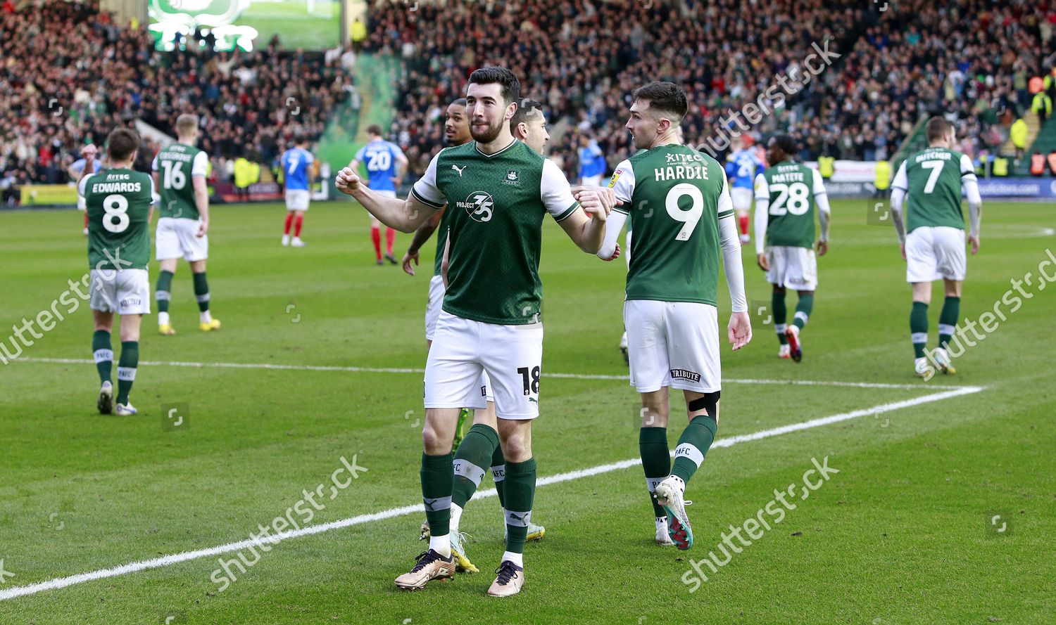 Goal Celebrations Finn Azaz Plymouth Argyle Editorial Stock Photo ...