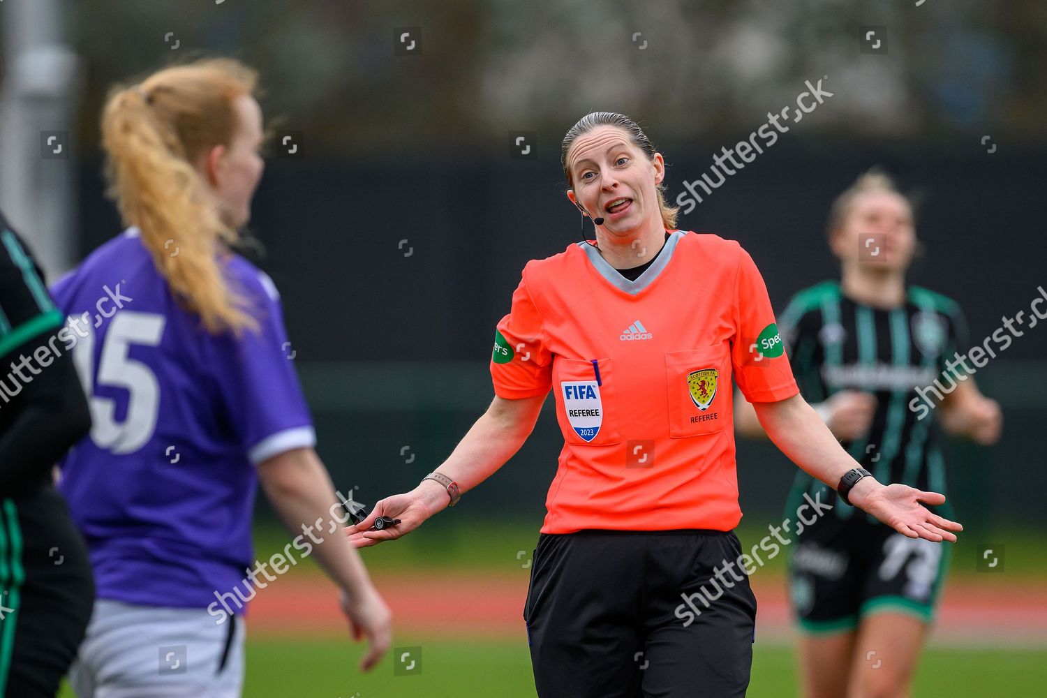 Referee Lorraine Watson Gestures Towards Katie Editorial Stock Photo ...
